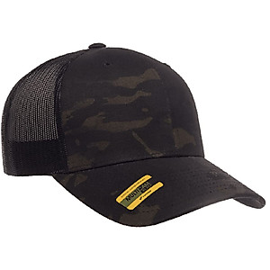 The Hat Pros | Yp Classics Retro Trucker Cap Structured Classic Yupoong Snapback Hat (Multicam Black)