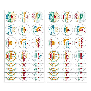 Kisangel 120pcs Eid Mubarak Stickers Ramadan Sticker Set Gift Sticker Adhesive Seal Stickers Ramadan Decorations