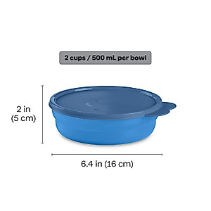 Tupperware Microwave Reheatable Cereal Bowls Set - Dishwasher Safe & BPA Free - (4 Bowls + 4 Lids)