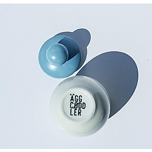 AggCoddler - Porcelain & Silicone Egg Cooker - Easily Cook Eggs with Toppings & Mix-Ins - Microwave & Dishwasher Safe - Steam, Poach, Boil Eggs - Displays Well in Kitchen (Blue - Sten)