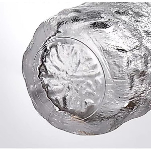 Drop-proof glacier pattern embossed glass frosted rock cups minimalist wind high value cold drinks juice beer glasses transparent crystal cups suitable for home office restaurant picnic (5.4in*3in)