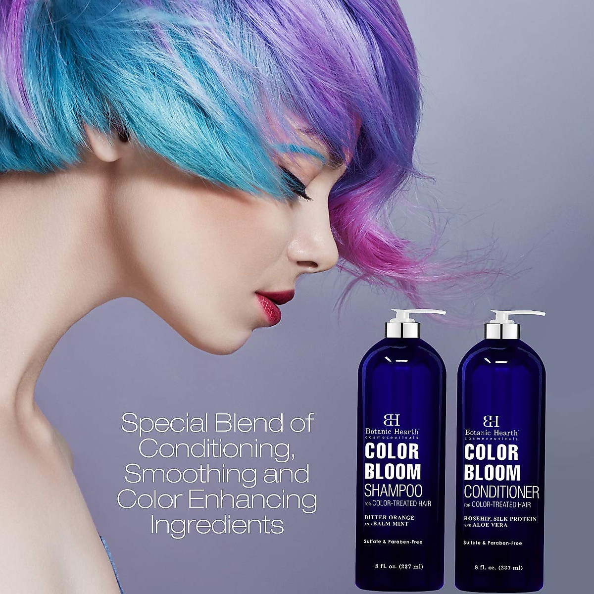 BOTANIC HEARTH Shampoo and Conditioner for Color Treated Hair - with Special Blend of Conditioning, Smoothing and Color Enhancing Ingredients - Paraben and Sulfate Free Set - 8 fl oz each