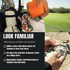 CaddyDaddy Claw Golf Gloves for Women | Flex-Mesh Design for Cool Ventilation | Lasts 3-5 Times Longer Than Leather | Silicone-Web Coating for Maximum Grip | Machine-Washable | Grey | RH-Med