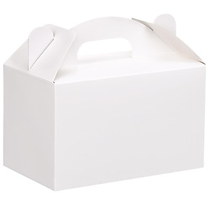 Moretoes 48 Pack White Treat Boxes Gable Boxes Party Favor Boxes Paper Gift Boxes for Birthday Party Shower 6 x 3.5 x 3.5 Inches