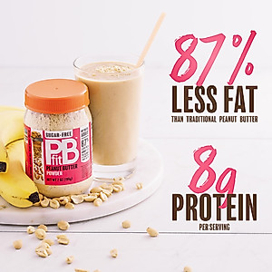 PBfit No Sugar Added, Made with Erythritol and Monk Fruit, All-Natural Peanut Butter Powder from 368g (13 Ounces)