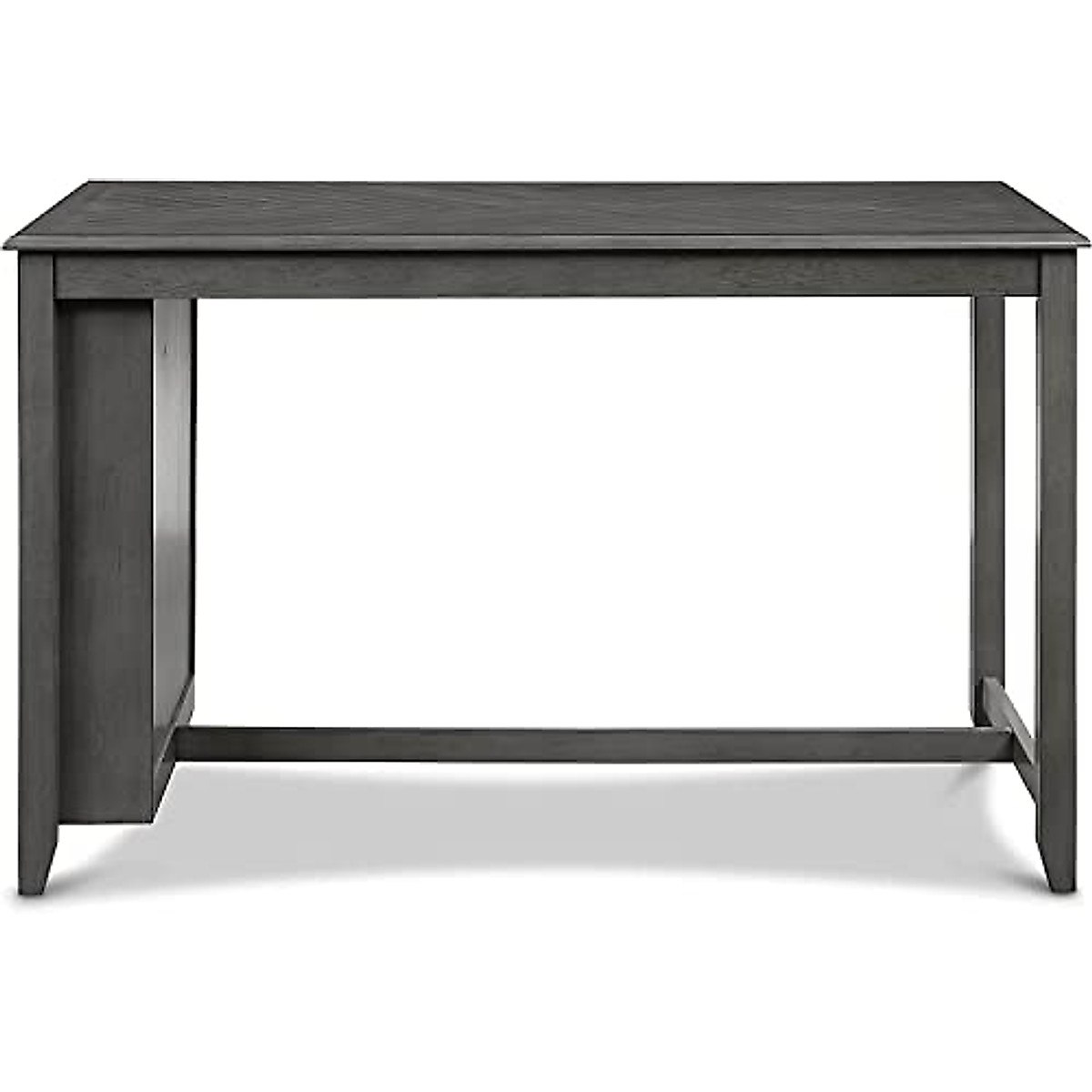 New Classic Furniture Amy Kitchen Counter Island Dining Table for 4 with Storage Shelf & USB Chargers, Contemporary Gray