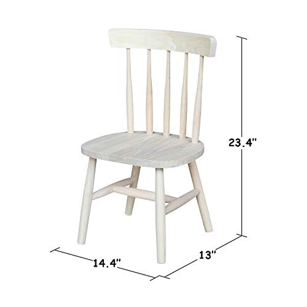 International Concepts IC Toddler's Wooden Chairs - Set of 2, Durable Solid Wood Construction, Perfect for Kids Room or Play Area, Easy to Customize and Paint - Unfinished