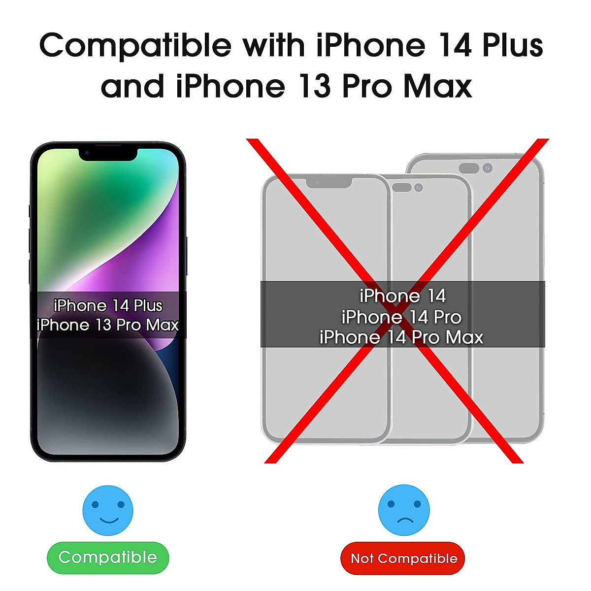 amFilm Screen Protector OneTouch for iPhone 14 Plus 6.7" 2022 iPhone 13 Pro Max 6.7" 2021 with Easy Installation Kit, Full Coverage Case Friendly, Tempered Glass, 2 Pack