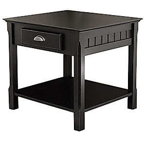 Winsome Wood Timber Occasional Table, Black, 21.97 x 21.97 x 22.05 inches