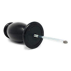 OPTIMUM Memorial Cemetery Flower Vase - Plastic (Black Stone) with Metal Ground Spike, Grave Marker, Decorations for Gravesite, Headstone Flowers Holder, Garden Lawn & Yard