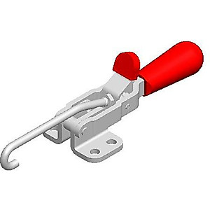 De-Sta-Co Pull-Action Latch Clamp, Flange base, hooked pull bar, G=.56, w/375 lbs. cap., Steel (1 Each)