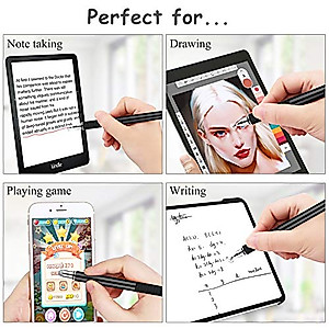 Fine Point Disc Stylus Pen for Apple iPad Pencil, Compatible with iPhone, iPad, iPad Pro, Samsung Galaxy Cellphones & Tablets and All Other Touch Screen Devices (3Pcs with Extras)