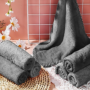 Newwiee 24 Pcs Guinea Pigs Blankets Bunk Pet Microfiber Coral Fleece Cage Liners Absorbent Guinea Pig Bedding Accessories Small Animal Mat Towels for Dog Cat(11.8 x 11.8 Inch,Gray)