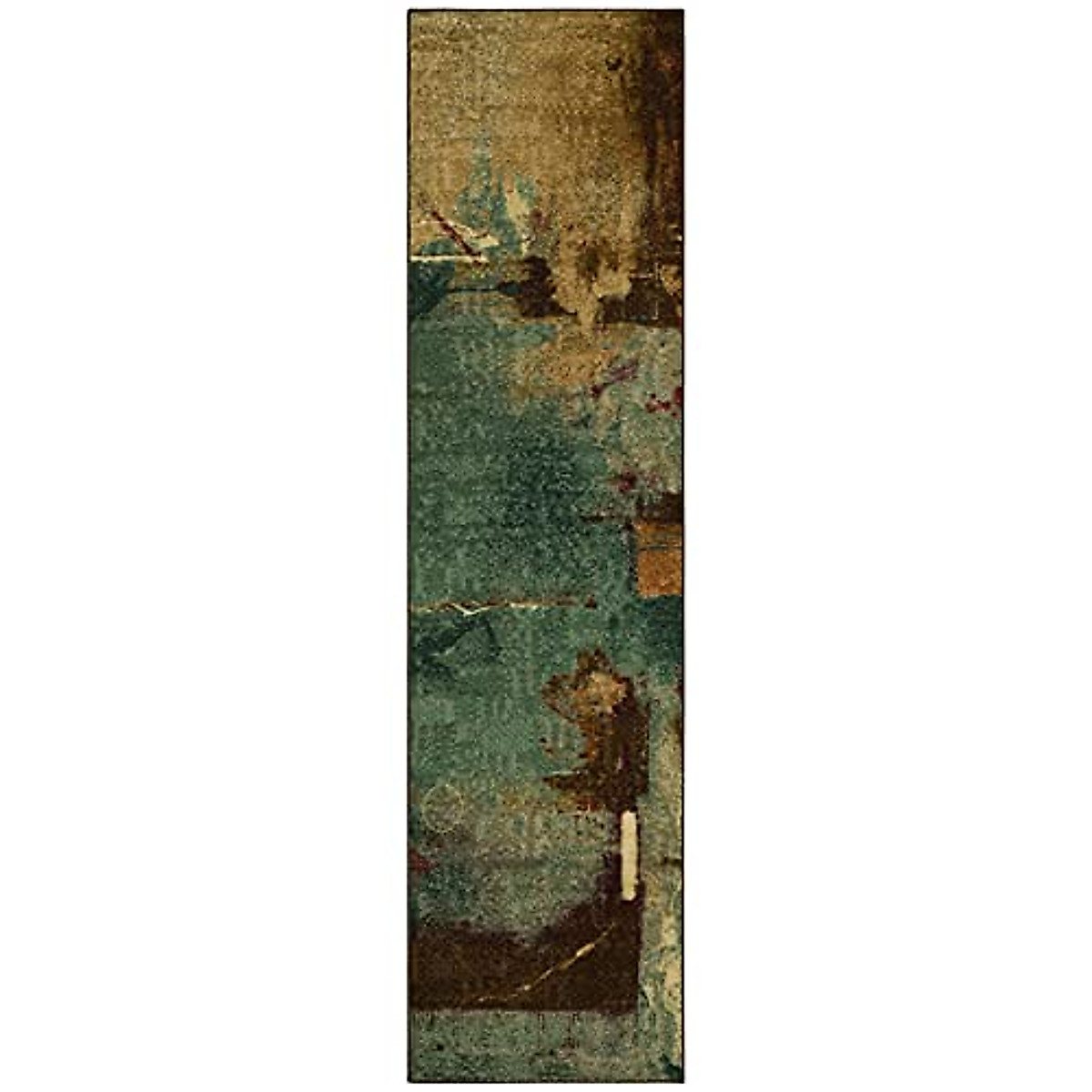 Mohawk Home Aqua Strata Fusion Abstract Area Rug (2'x8')