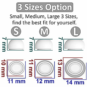 3 Pairs Compatible with AirPods Pro 1st 2nd Ear Tips Buds, Small Medium Large 3 Size Replacement Silicone Rubber Eartips Earbuds Gel Accessories Compatible with AirPods Pro 2 and 1st - S/M/L White