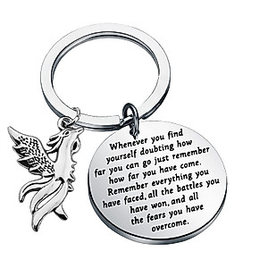 TIIMG Rising Phoenix Nspirational Gifts Phoenix Keychain New Beginning Jewelry Gift For Women Wife Lover (Phoenix whenever)