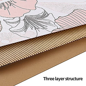 EYMPEU 12x9x4 Floral Gift Wrapping Boxes 20 Pack, Gifts Shipping Boxes Bulk for Women, Flower Corrugated Cardboard Gift Mailer for Present, Wife, Girlfriend, Mom Birthday, Wedding, Party Favor,