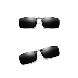 Polarized Clip On Sunglasses for Men Women Clips for Glasses Non-Flip Up for Outdoor/Driving