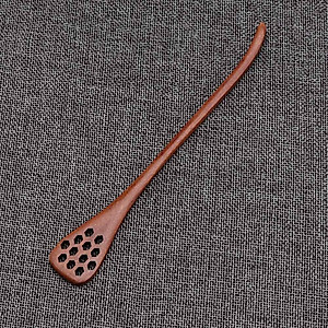 YSSZAM Brown Honey Dippers, Handmade Spoon Stirrer, Long Handle Honey Dipper Mixing Stick, Wooden Honey Dipper, Handmade Honey Drizzler for Kitchen and Dining
