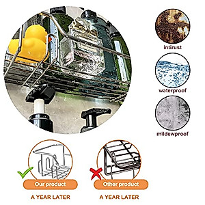 KeFanta Adhesive Shower Shelves,Shower Caddy Organizer with 18 Hooks,Drilling Free Razor Shower Shampoo Soap Holder,3 Pack Shower Racks for Inside Shower,Stainless Steel/Silver