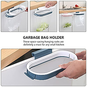Cabilock Car Trash Bag 2pcs Dark Blue Trash Bag Holders Hanging Garbage Bag Holders Kitchen Trash Bin Racks Hanging Cabinet Door Small Trash Can with Lid for Kitchen Bedroom Dining Room Car Mount