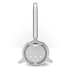 Piña Barware's The Hawthorne - Stainless Steel Commercial Hawthorne Cocktail Bar Strainer, Brushed Finish