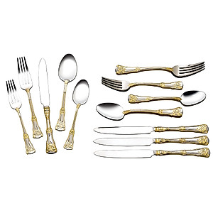 Royal Albert Old Country Roses 20-Piece Flatware Set, Golden