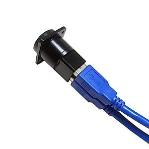 ANMBEST Dual USB3.0 IP67 Waterproof Connector, 2 Ports Panel Mount Female to Female USB Bulkhead Coupler Adapter with Weatherproof Dust Cap