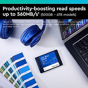 Western Digital 1TB WD Blue SA510 SATA Internal Solid State Drive SSD - SATA III 6 Gb/s, 2.5"/7mm, Up to 560 MB/s - WDS100T3B0A