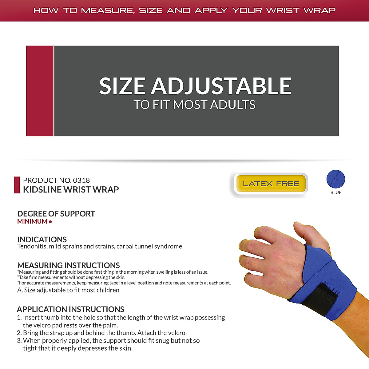OTC Kidsline Wrist Wrap, Compression Support, Reversable