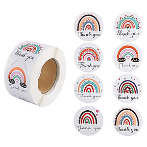 Rainbow Sticker Ruiwaer 500pcs Rainbow Thank You Label Stickers 1.5 Inch Round Wedding Holiday Party Decoration Birthday Gift Sticker Baking Sticker Label
