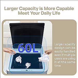 TARUNMO touchless trash can 13 gallon Brushed Stainless steel,automatic trash cans touchless Assembling,Motion Sensor Lid trash can 50 Liter(10 counts trash bag)