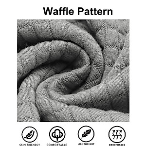 COOFANDY Mens Long Sleeve Drawstring Plaid Jacquard Hooded Sweatshirt, Grey, Medium