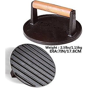 BBQ Accessories 12 Inch Round Stainless Steel Basting Cover - Cheese Melting Dome Round Cast Iron Grill Press Kit for Hamburger Bacon Steak, Best for Blackstone Camp Chef Flat Top Griddle Grill