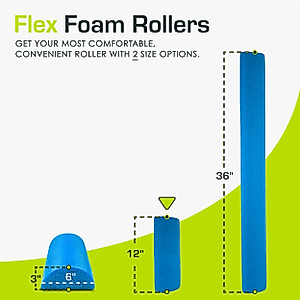 ProsourceFit Flex Foam Rollers for Muscle Massage, Physical Therapy, Core & Balance Exercises Stabilization