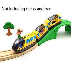 Battery Train Magnetic Connection Inter City Train with Figures for Wooden Train Track Toys Locomotive Train Toys for Toddlers 3 4 5 Year Old Kids (No-Include Battery and Track)