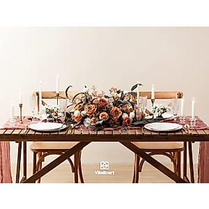 Vitalizart Cheesecloth Table Runner Peach Coral 35 x 120 Inches Gauze Tablecloth 10Ft Boho Rustic Decorations for Wedding Decor Reception Bridal Shower Holiday Party