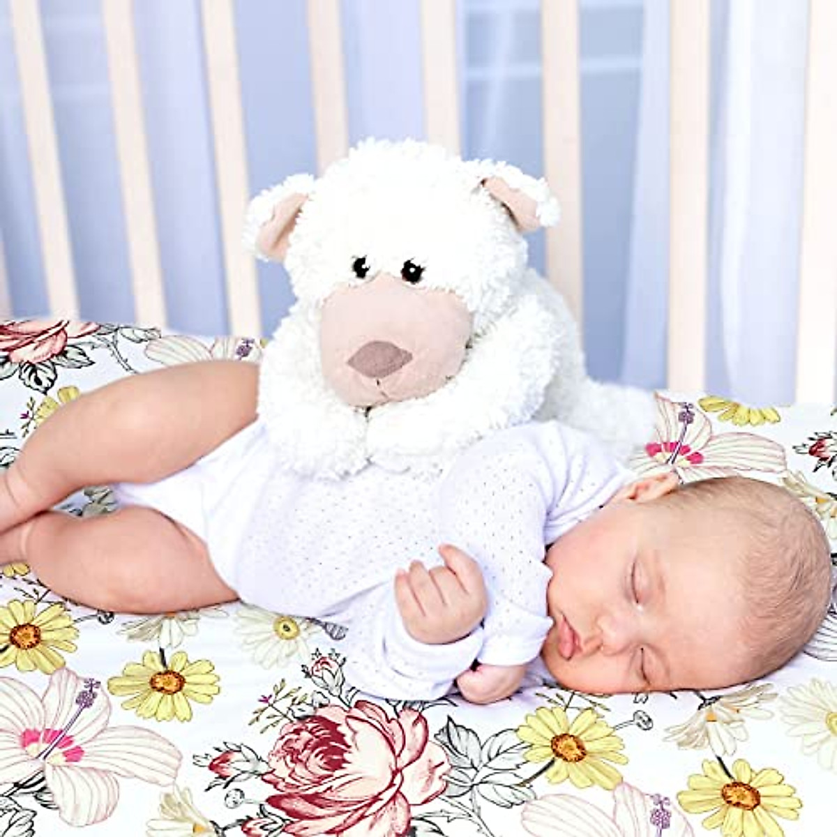 Crib Sheet Jersey Cotton, Fitted Cotton Baby & Toddler Universal Crib Sheets, Floral Crib Sheet Set