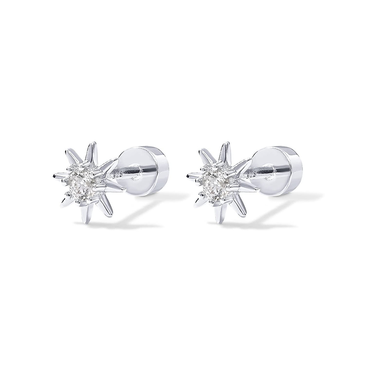 PAVOI 14K Gold Flat Backs (Star, White Gold)