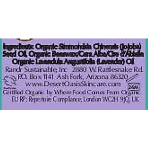 2-Pack Organic Lavender Lip Balm -USDA Certified Organic. 70% Organic Jojoba Oil, Organic Beeswax, Soothes and Softens Dry, Cracked, and Sensitive Lips, Natural Lavender Scent No Taste, 0.15 oz/4.6 gm