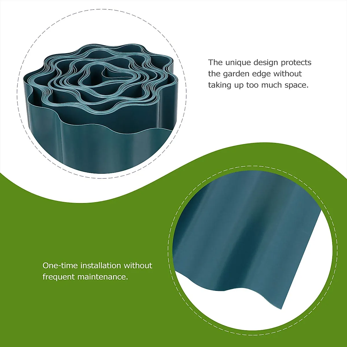 Yardwe 3rolls Panels Grass Fences Corrugated Decoration Ripple Borders Planting Plant Home Mxcm Tree Plastic for Flowerbeds Edging Stones Bed Edgings Flexible Stop Root Plants