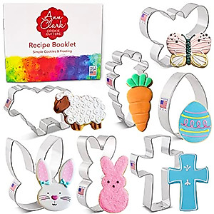 Easter Cookie Cutters 7-Pc Set Made in USA by Ann Clark, Easter Bunny, Egg, Holy Cross, Carrot, Butterfly, Lamb