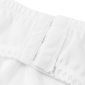 Women's Sexy Lace Garter Belt with 6 Straps Metal Clip Suspender for Thigh High Stockings (White, M)