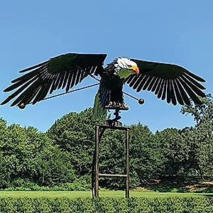 Garden Eagle Metal Stake, Life-Like Garden Art Sculpture Patio Decoration Outdoor Eagle Statue Ornament for Lawn Yard Eagle