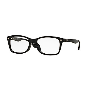 Ray-Ban RX5228F Low Bridge Fit Square Prescription Eyeglass Frames, Black/Demo Lens, 55 mm