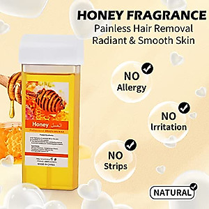 Roll on Wax Kit, Wax Roller Kit, Roll on Wax Warmer for Hair Removal, Roll on Wax for Larger Areas of the Body, At Home Waxing Kit for Women and Men（Black）