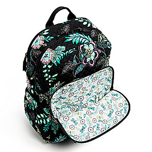Vera Bradley Women's Cotton Campus Backpack, Island Garden - Recycled Cotton, One Size