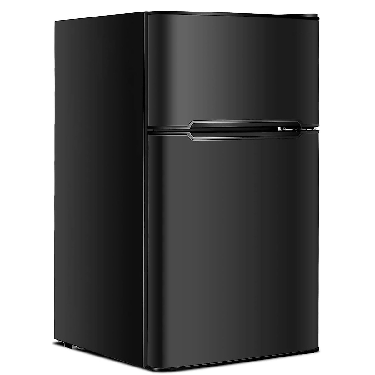 NAFORT Mini Fridge with Freezer 3.2 cu ft. 2-Door Freezer Cooler Refrigerator with Reversible Door, Removable Glass Shelves&Drawer, Mechanical Control, Recessed Handle for Dorm, Office, Apartment