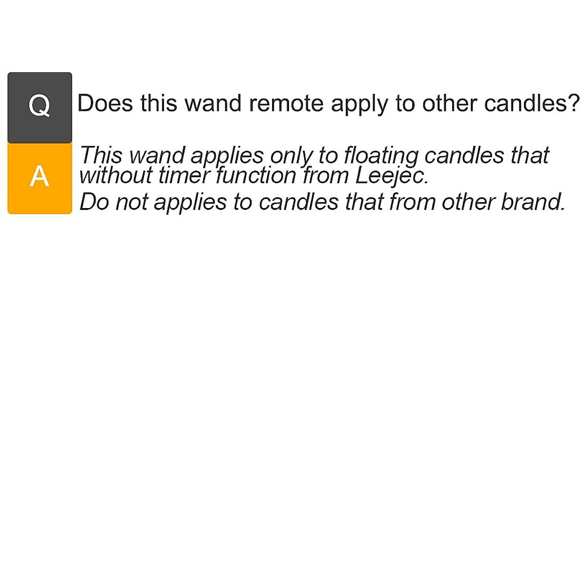 Leejec Wand Remote for Magic Floating Candles, Two Button Wand, for Floating Candles Without Timer Function of The Same Brand Only