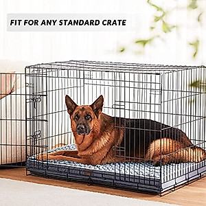 Orthopedic Memory Foam Dog Bed for Large Dogs, Waterproof Dog Crate Bed, Washable Pet Mat with Removable Cover and Nonskid Bottom